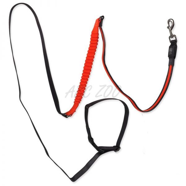 Dog Fantasy USB LED Bežecké svietiace vodítko oranžové 180-250 cm | ABC-ZOO